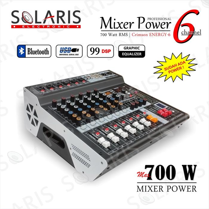 Jual POWER MIXER 6 Channel 700 Watt CRIMSON Tipe ENERGY 6 ORIGINAL ...