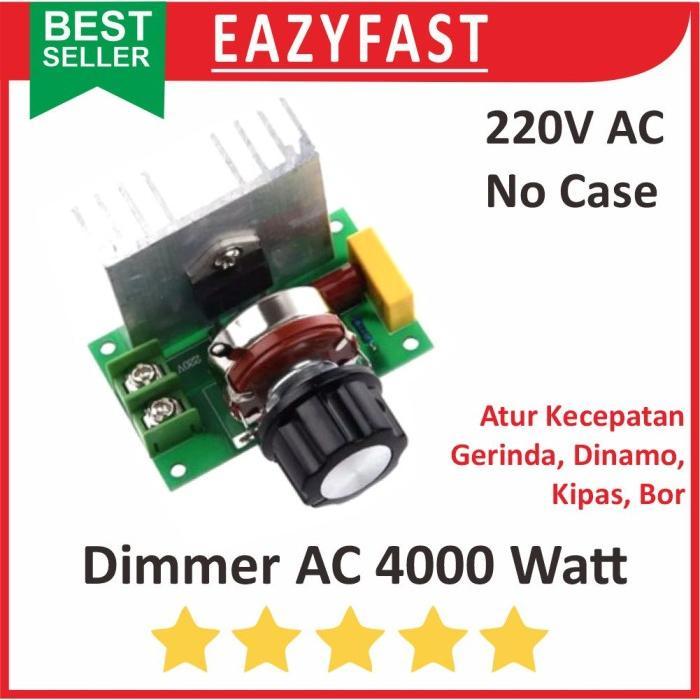 Jual Dimmer 220V AC 4000 W Watt Potensio Kecepatan SCR PWM Dimer PLN ...