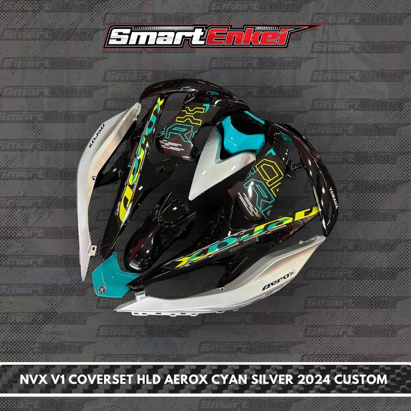 NVX V1 COVERSET AEROX CYAN SILVER 2024 CUSTOM HLD - TikTok Shop Malaysia