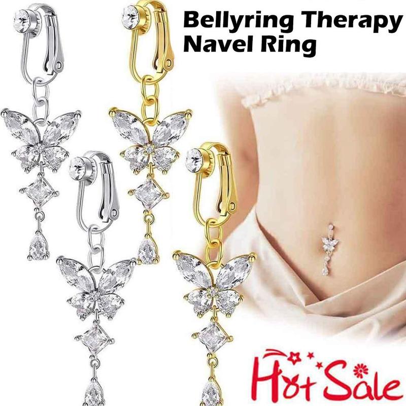 1 Fashion Luxury Sexy Butterfly Belly Button Ladies Non-Perforated ...