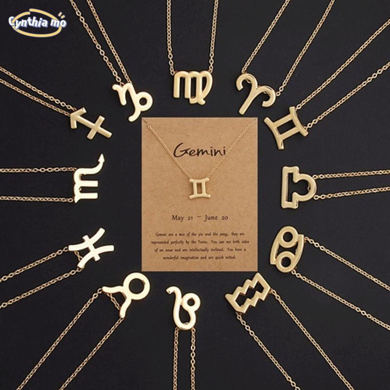 【Fulisa】Zodiac Necklace Card Pendant Clavicle Chain Necklace - TikTok ...