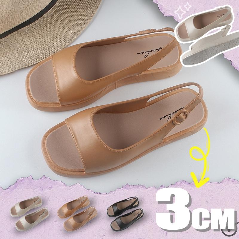 3cm Square Toe Sandals For Women Roman Open Toe Non Slip Fla - TikTok ...