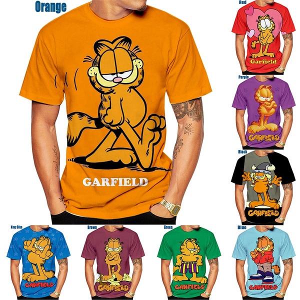 Baju T Garfield Kartun, Rekaan Cantik dan Uniseks, Bercetak 3D ...