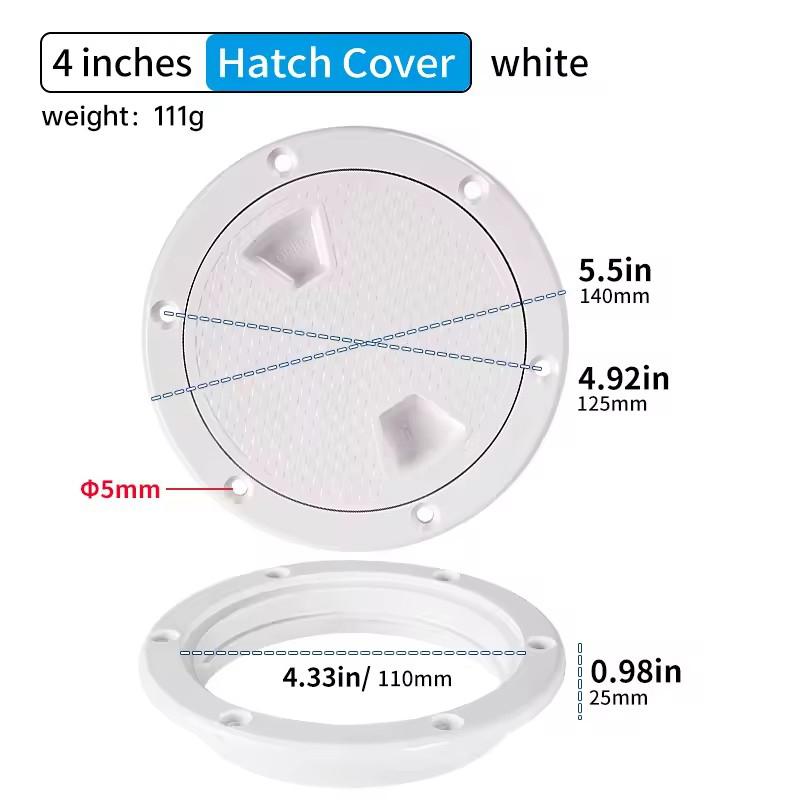 Non-slip 4/6/8 Inch Boat Ready Round Deck Cover Yacht Inspection Hole ...