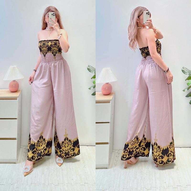 D&CLUCKY Girl Summer New High-End Print Tube Jumpsuit Challi - TikTok ...