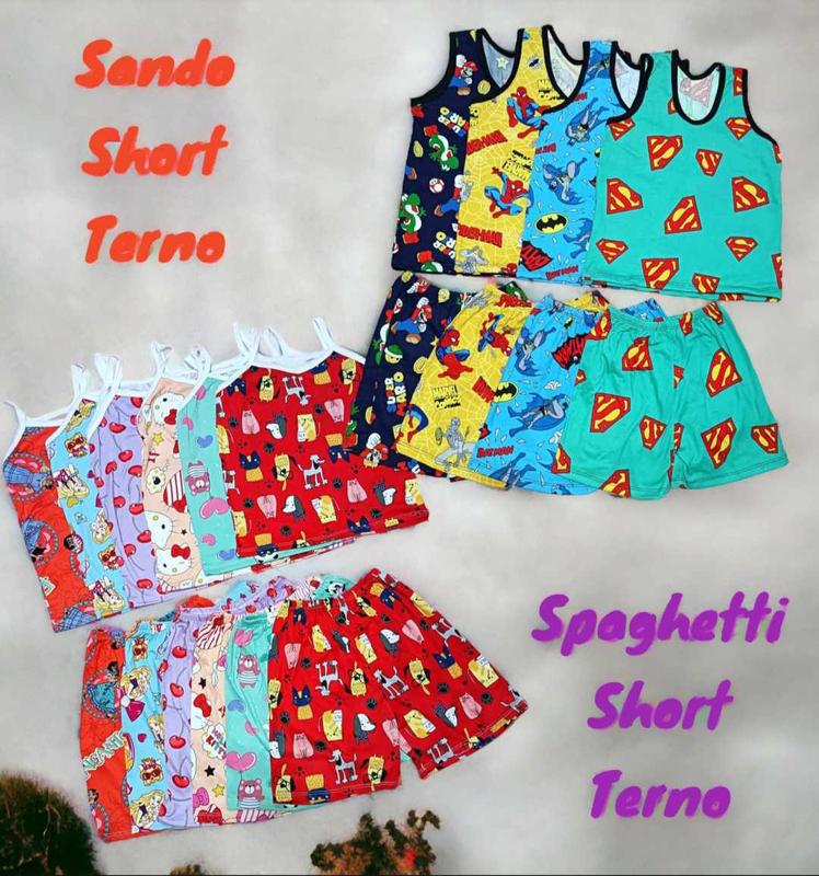 SANDO/SPAGHETTI SHORT FOR KIDS Cotton Spandex (Assorted Design ...