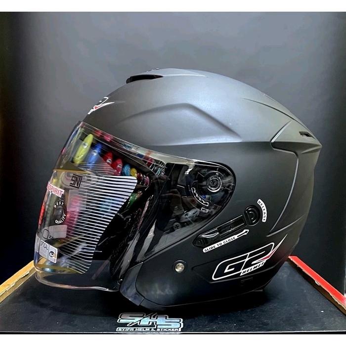 Jual Helm G2 OPTIMAX SOLID DOUBLE VISOR HITAM DOFF half - Kab. Sleman ...