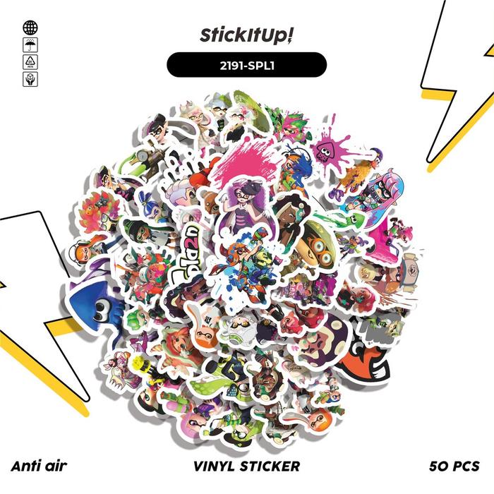 Promo 50 Pcs Stiker GAME SERIES SPLATOON CHAR MIX 01 Lucu Anti Air ...