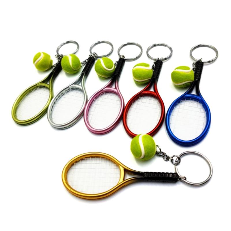 Simulation Mini Tennis Racket Ball Keychain Pendant Portable - TikTok ...