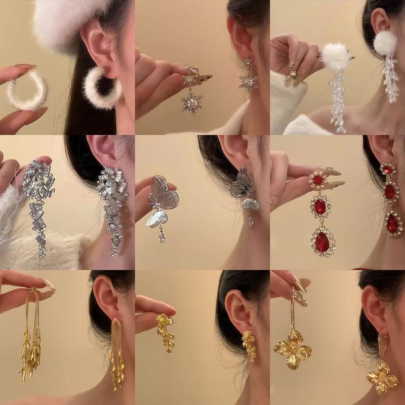 Anting-anting Bunga Logam, Reka Bentuk Berlebihan, Untuk Wanita ...