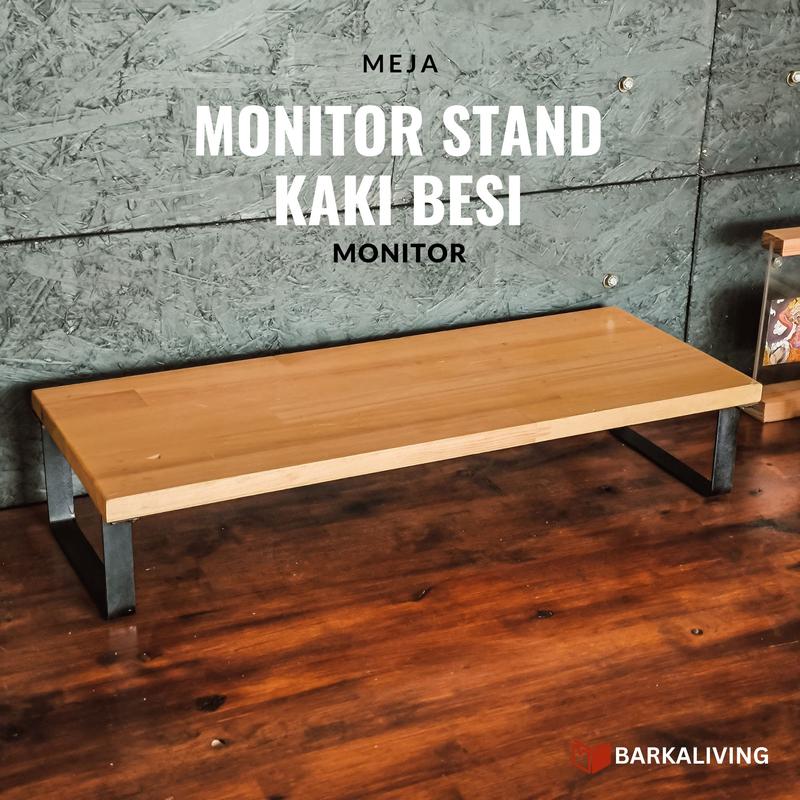 Stand Monitor Industrial Dudukan Monitor Laptop Kayu Kaki Besi - Shop ...