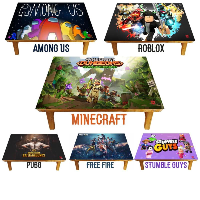 Meja Lipat Belajar Anak Kayu Karakter Gambar MINECRAFT AMONG - Shop ...
