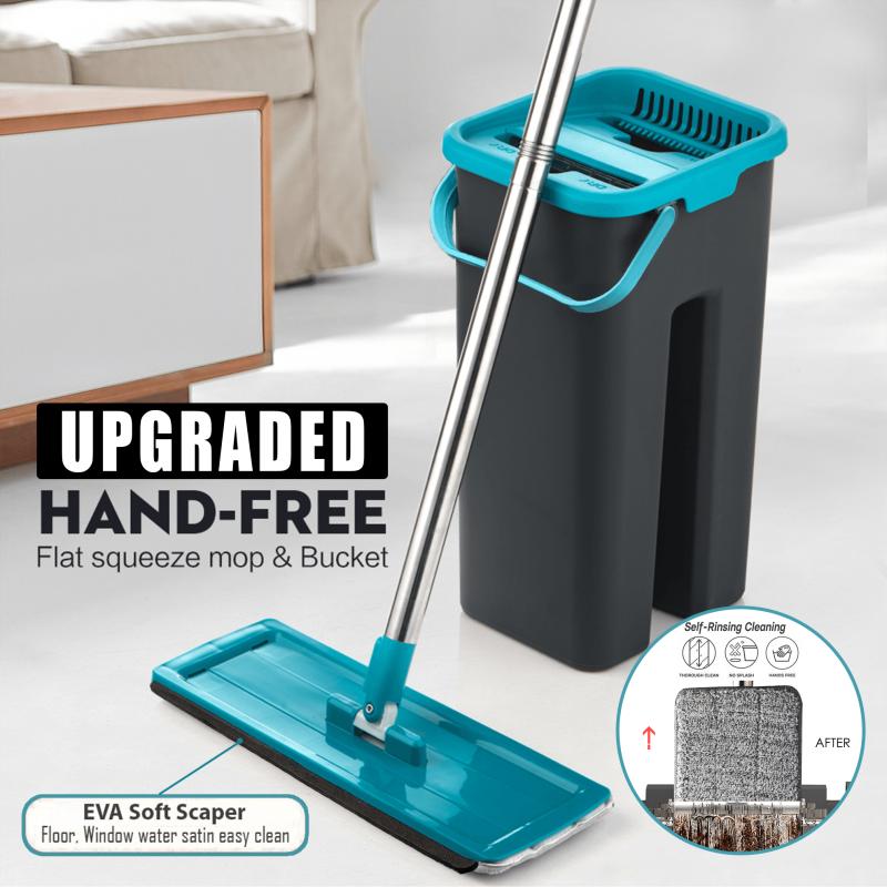 Mop Self-Wash And Squeeze Dry Flat Mop With Bucket - TikTok Shop Singapore