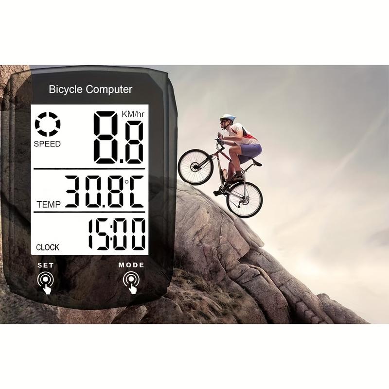 LCD Bicycle Speedometer with Backlight - Digital Odometer & Thermometer ...