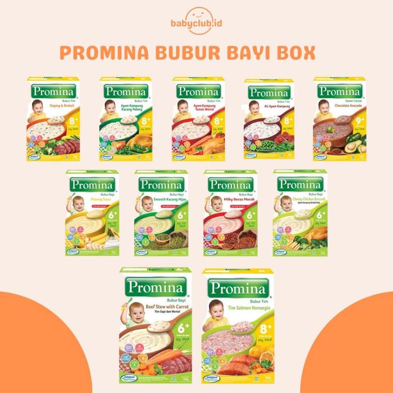 Promina Bubur Susu MPASI Bayi Instan 120 g Nasi Tim Fortifikasi 6+ Tim ...