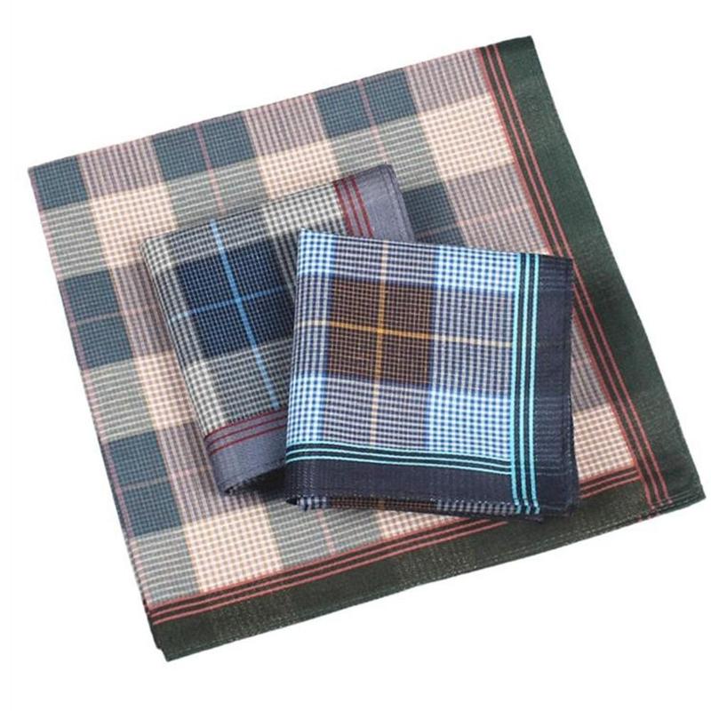 3Pcs Durable Dark Plaid Handkerchiefs Classic Cotton Towels Retro ...