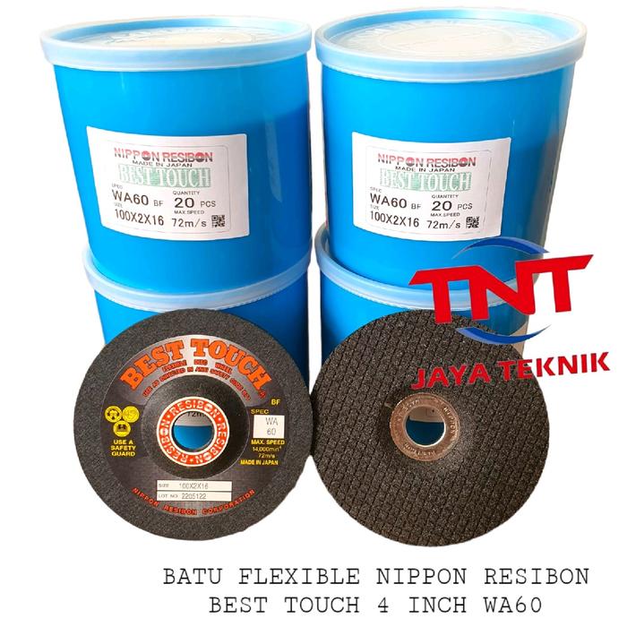 Jual BATU GERINDA FLEXIBLE NIPPON RESIBON BEST TOUCH WA 60 4 INCH ...