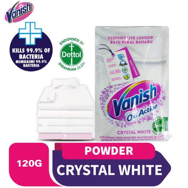 Vanish Crystal White Fabric Stain Remover Powder Oxi Action Sachet ...