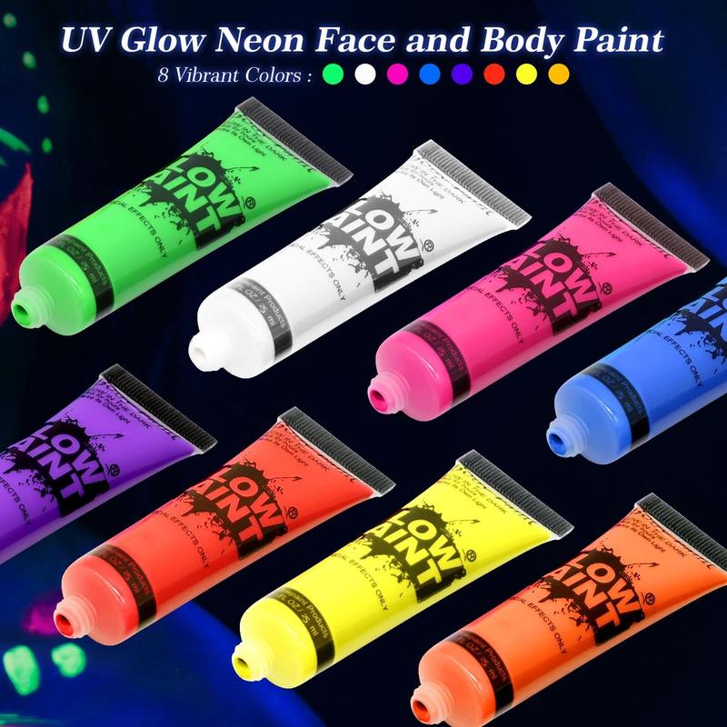 8 warna Glow in the Dark Face Paint Tubes - Each 25ml Cat Lukis - Shop ...