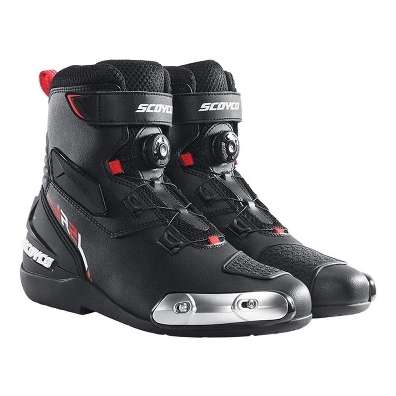Leather Motorcycle Boots Men Anti-slip Motorcyclist Shoes Wear ...