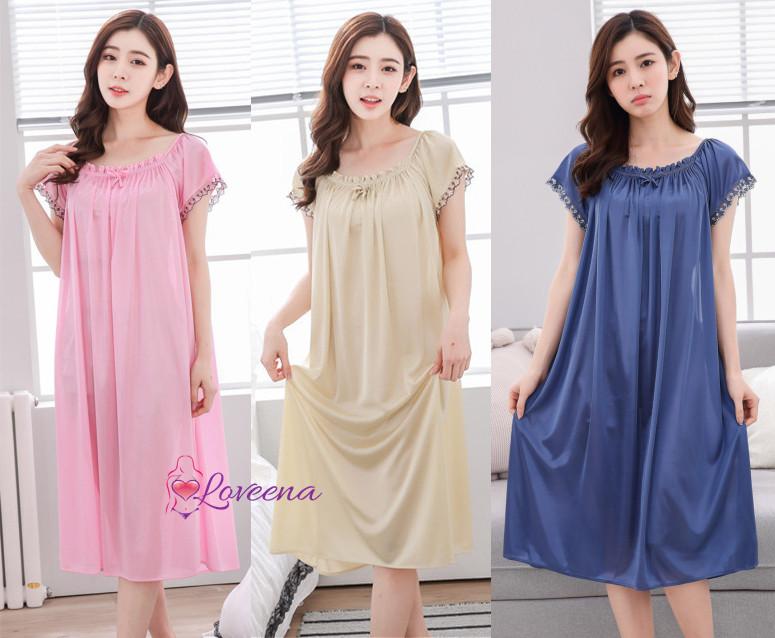 [ReadyStock] LOVEENA Satin Dress Plus Size Pyjamas Sleepwear - TikTok ...