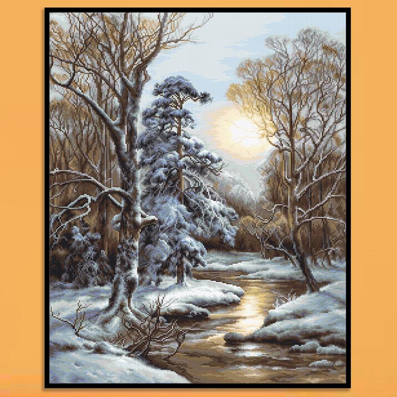Full Embroidery Snow Scene Printed Cross Stitch 11CT 3 Stran - TikTok ...