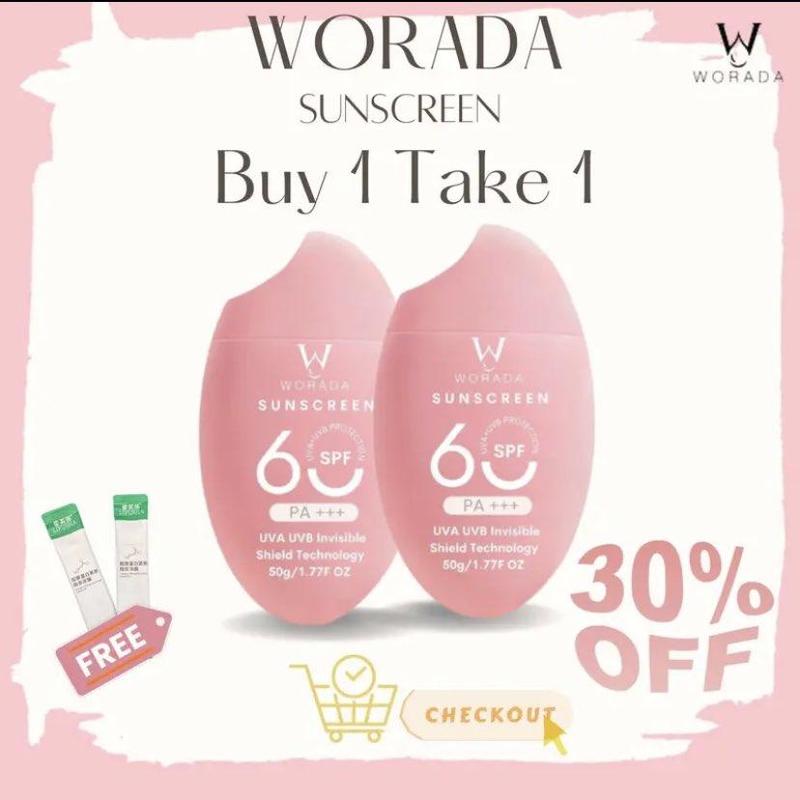 Buy 1 Take 1 Worada SPF60+++ Sunscreen Sunblock Whitening Cream ...