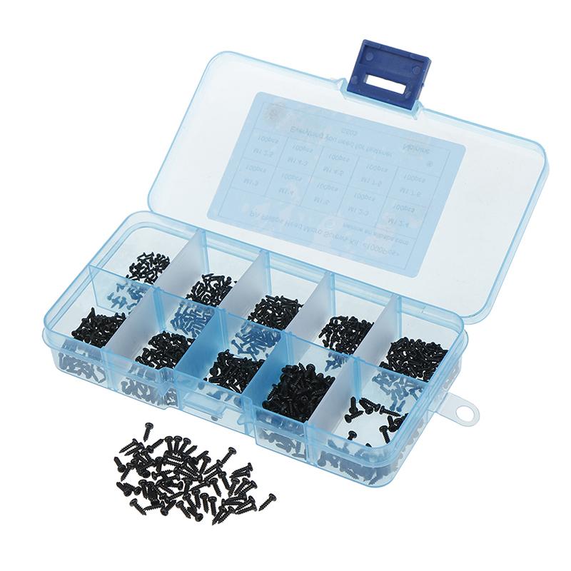 1000Pcs/set M1 M1.2 M1.4 M1.7 mix PA head micro screws round - TikTok ...
