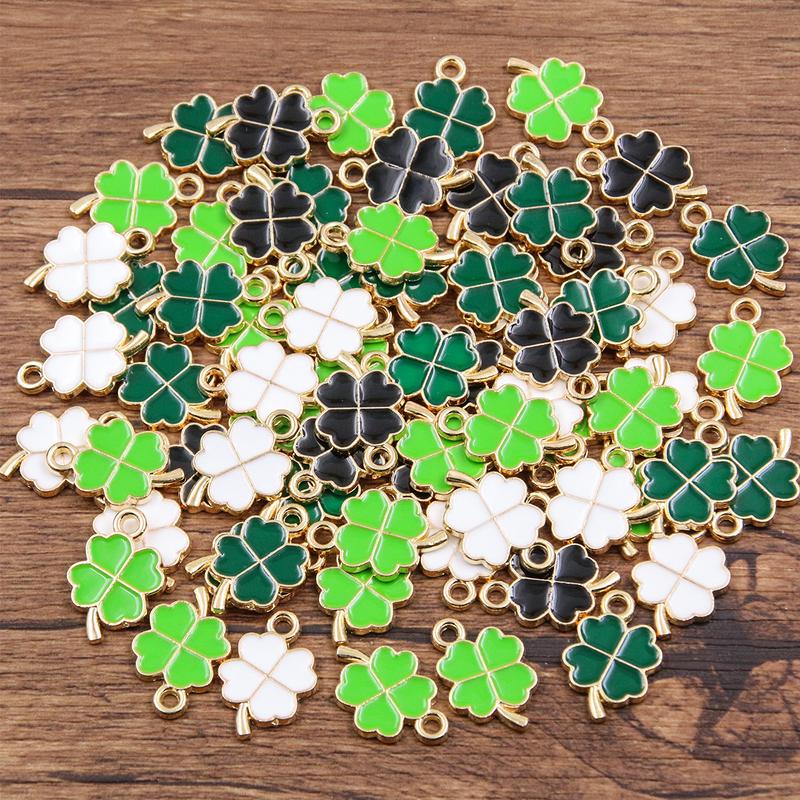 1 Pcs Charm Liontin Enamel Epoxy - Liontin Clover Semanggi Klasik ...