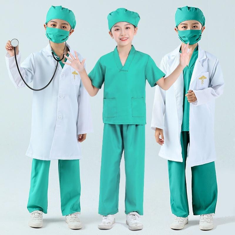 School Doctor Career Costume Set For Kids Girl/Boy Surgeon Outfit ...