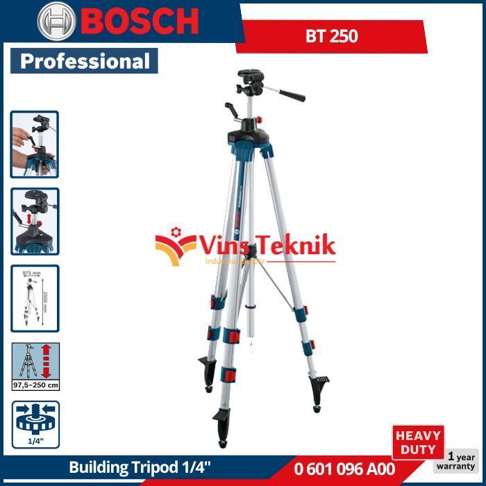 Promo BOSCH BT 250 Tripod 1/4" Building Tripod BT250 Dudukan Line Laser ...