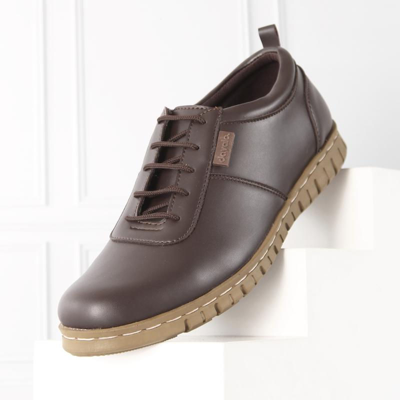 davalo Sepatu Formal Pria Kasual Santai Dark Brown Model Tal - Shop ...