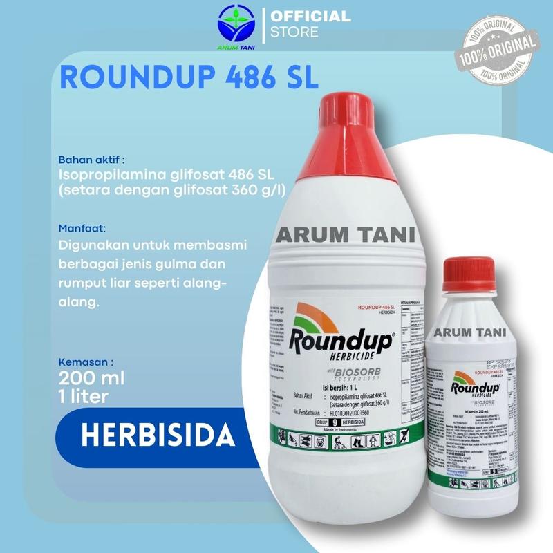 Roundup 486 SL Obat Pembasmi Rumput Liar 1 Liter & 200 ml - Shop ...