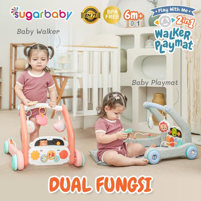 Promo Sugarbaby 2in1 Baby Walker& Playmat/Push Walker/Alat Bantu Jalan ...
