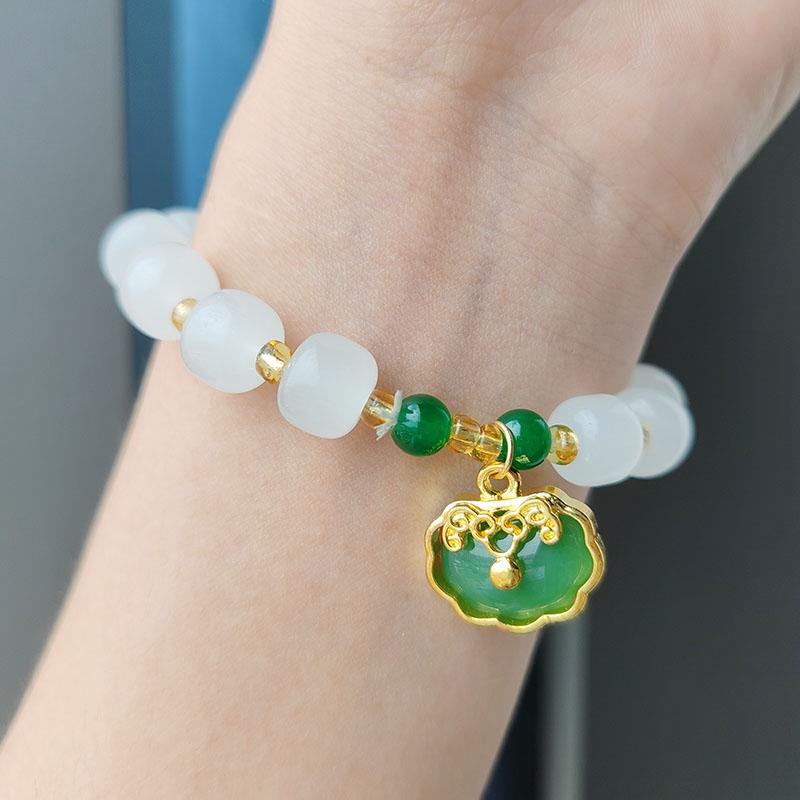 Ethnic Style Imitation Han Bai Jade Ins Girlfriends' Bracele - TikTok Shop Singapore