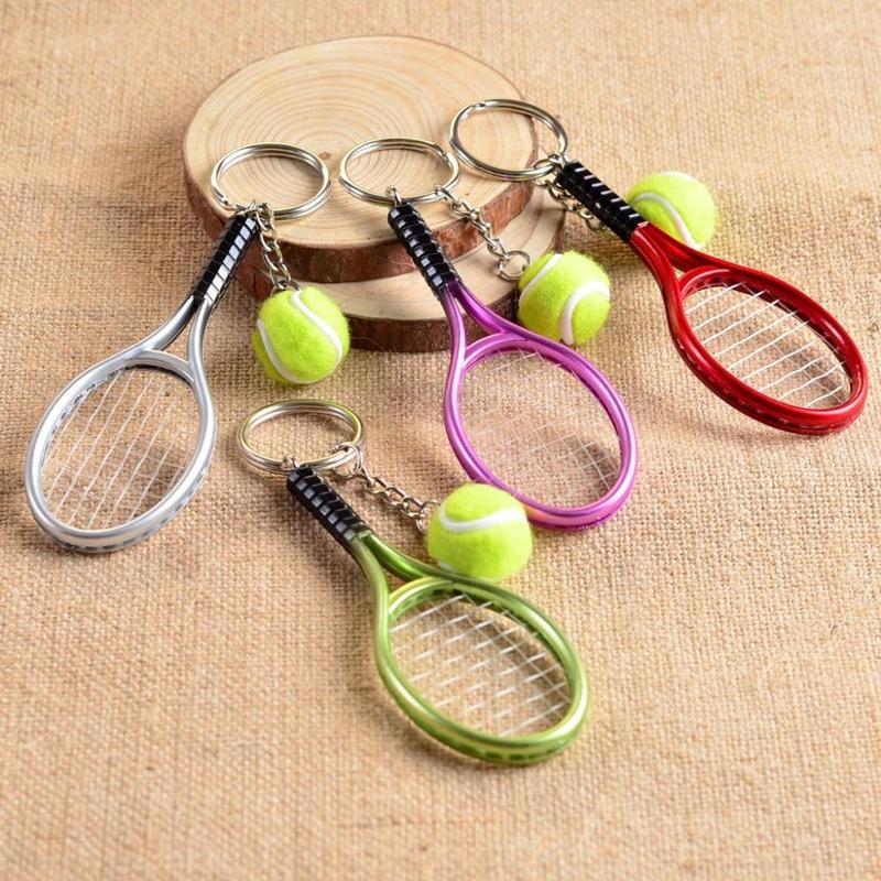 Mini Tennis Ball Racket Pendant KeyRing Key Chain Sports - TikTok Shop ...