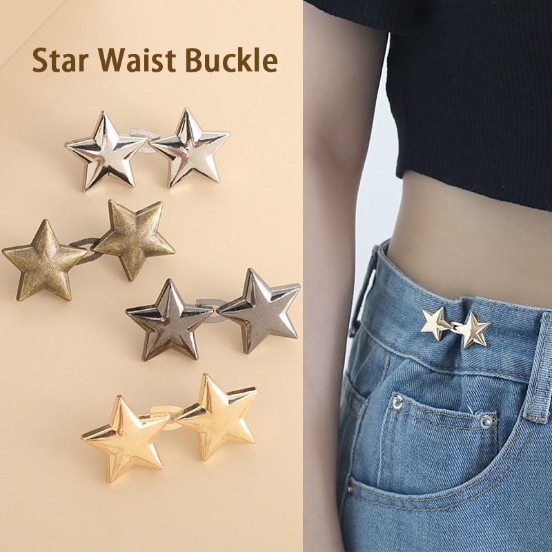 1Pair Detachable Metal Star Tighten Waist Button For Skirt Pant ...