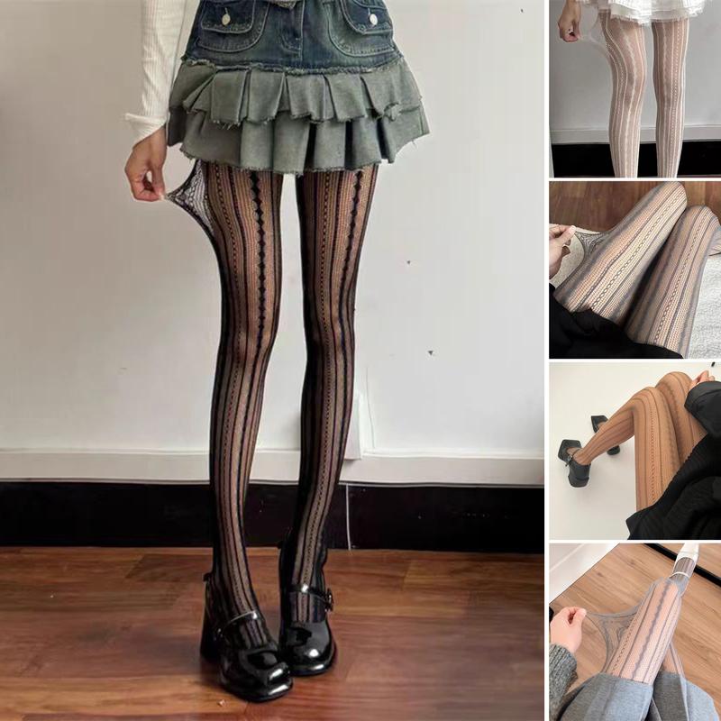 [plinjug]Women Pantyhose Hollow Out Patchwork Fishnet Ultra-thin ...