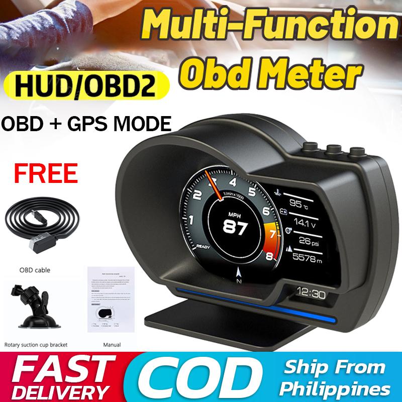 P6 OBD+GPS Dual System Head Up Display Car HUD Gauge Digital - TikTok Shop Philippines