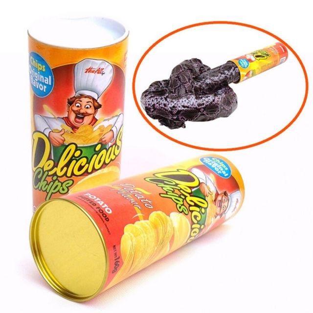 READY STOCK Trick Potato Chip Can Jump Snake Novelty Joke Prank ...