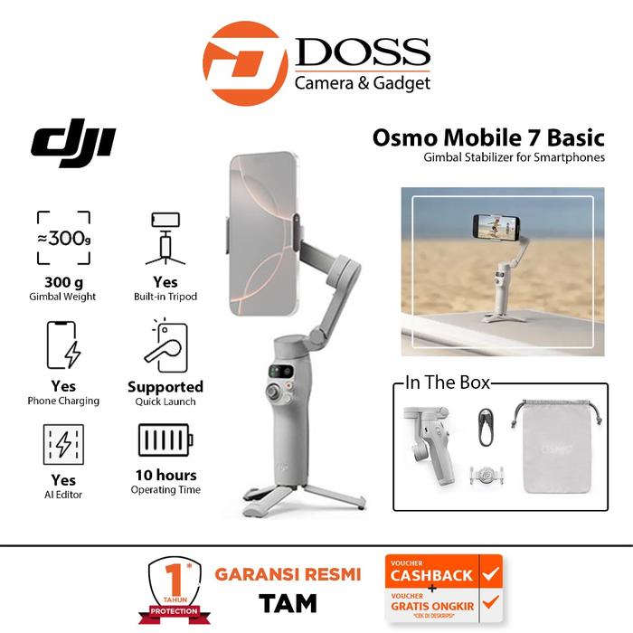 Promo DJI Osmo Mobile 7 Basic Gimbal Stabilizer for Smartphones Cicil 0 ...