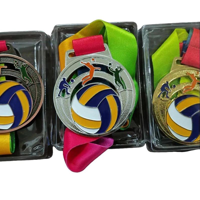 Volleyball Medals BALL DESIGN Gold silver bronze medallion 6.5cm ...