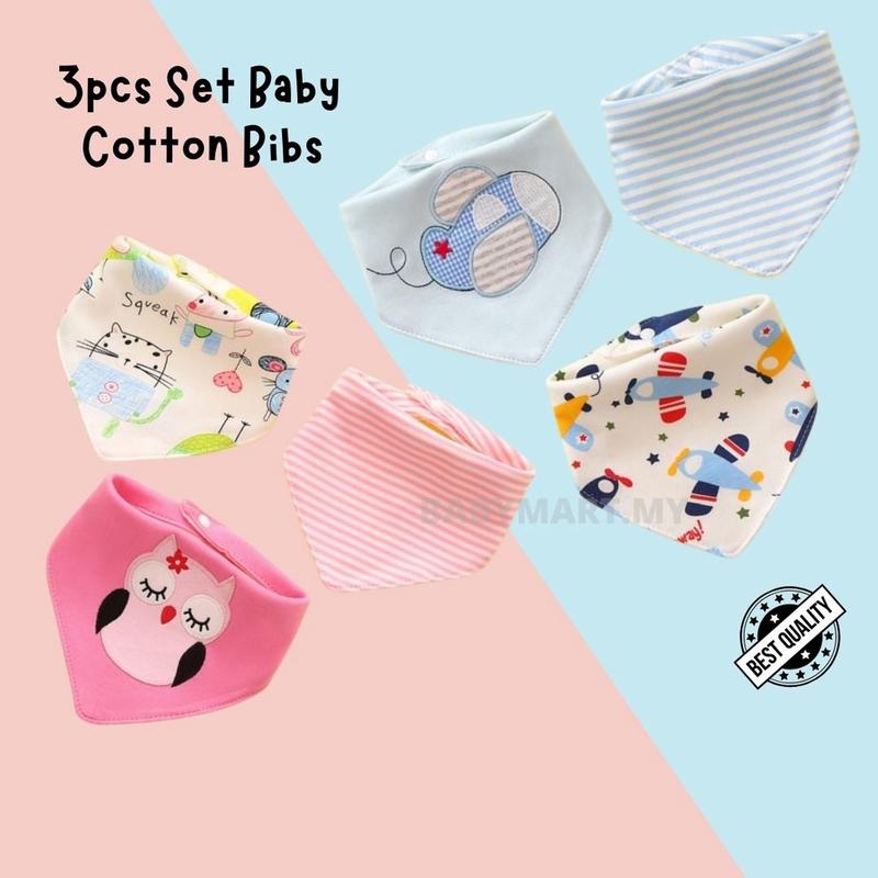 Set Bib Bayi Kain Lembut - Set Baby Bib Cotton Cute Bibs Bab - TikTok ...
