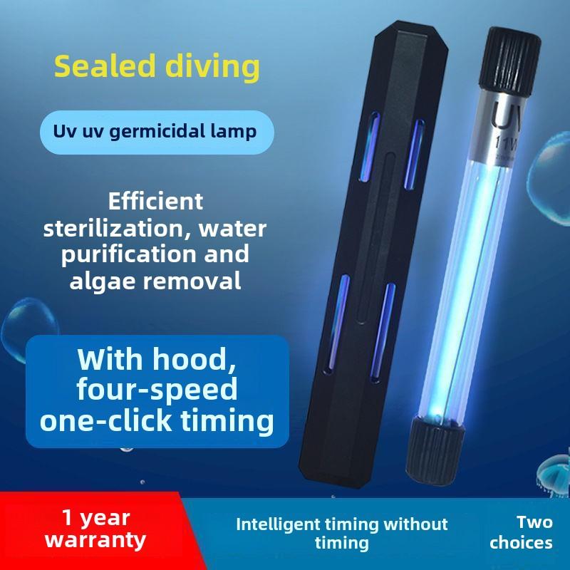 Fish Tank UV Sterilization Lamp UV Fish Pond Algae Removal Diving ...