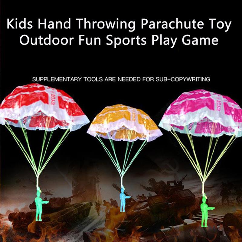 2Pcs Hand Throwing Kids Play Parachute Toy Soldier Outdoor Sports ...