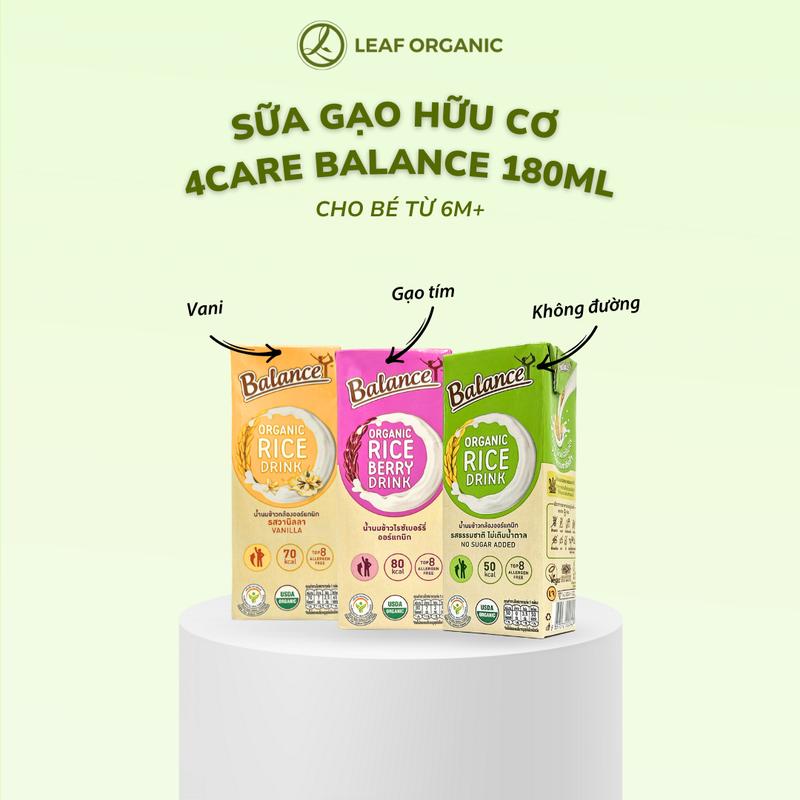 ( 1 HỘP) Sữa gạo hữu cơ 4Care Balance 180ml - TikTok Shop Vietnam
