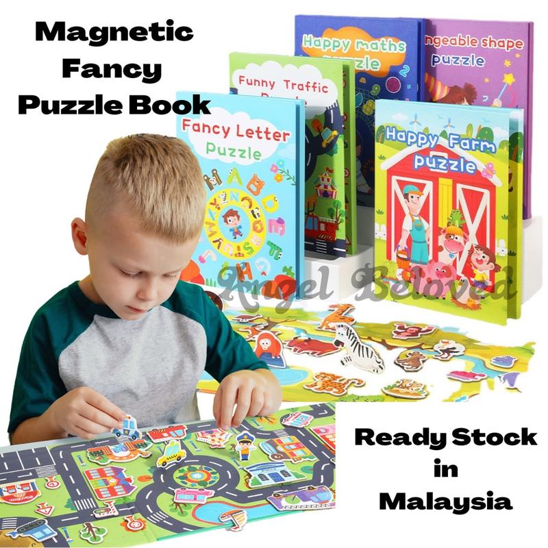 Magnetic Jigsaw Puzzle Foldable Book Educational Toys Montessori ...