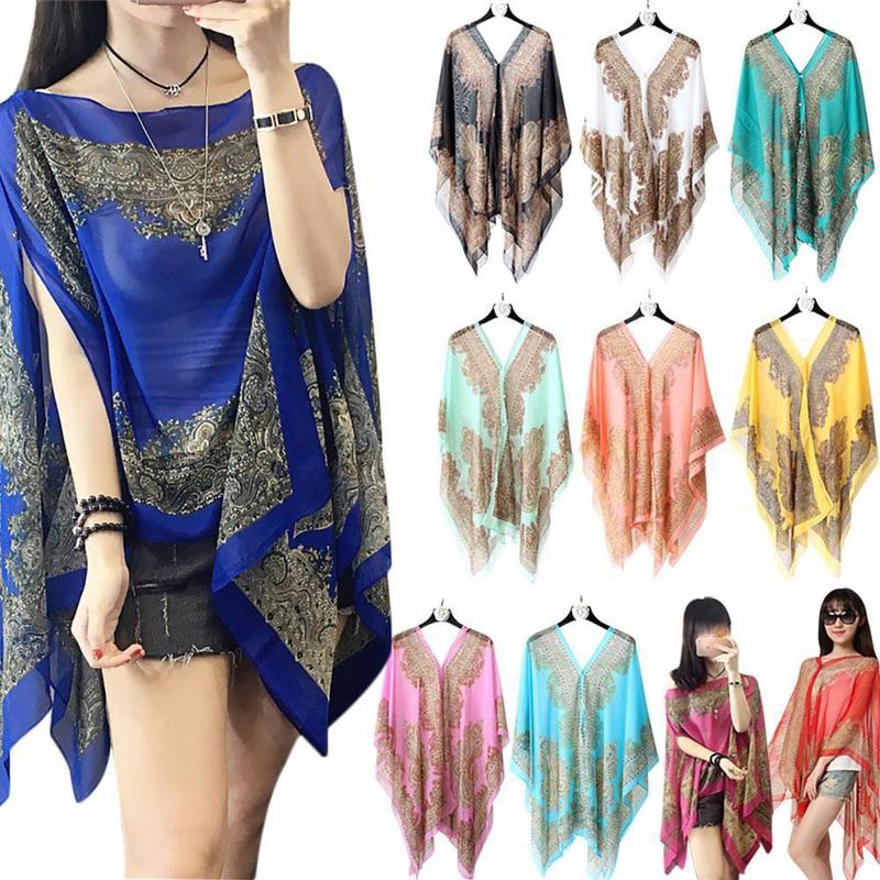 Fashion Women Chiffon Magic Shawl Beach Sunscreen Super - TikTok Shop ...