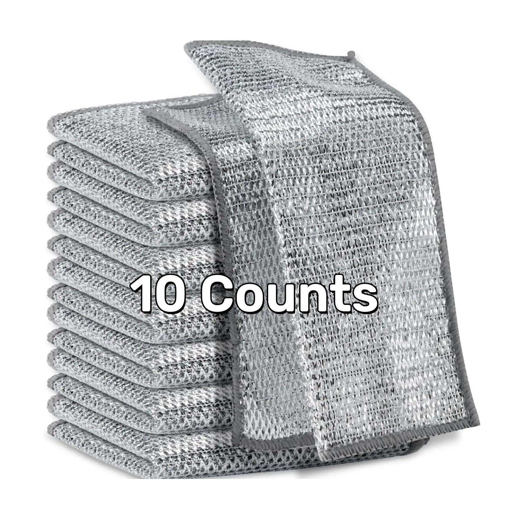 Silver Removable 12 Counts Dishwashing Rags for Wet and Dry Use ...