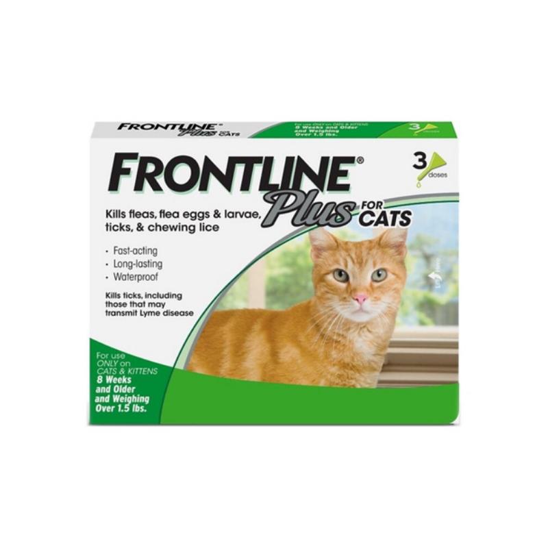 original Frontline Plus Flea & Tick Treatment For Cats (3s Applicator ...